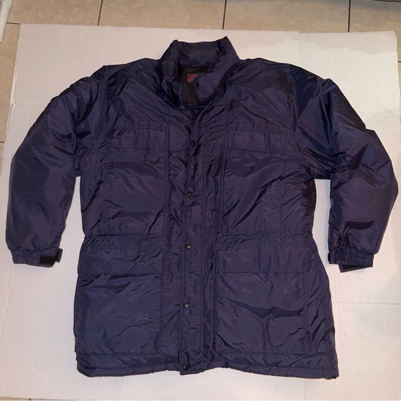 circle creek | Jackets & Coats | Vintage Men Navy Blue Puffer Jacket Xl ...